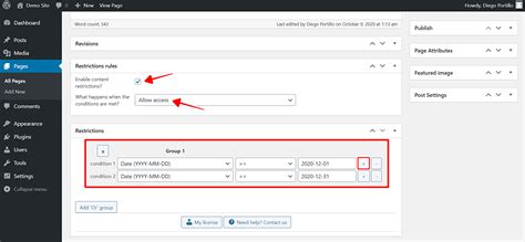 wordpress how to restrict access to landing pages by date