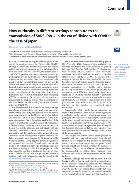 Pdf How Outbreaks In Different Settings Contribute To The Transmission Of Sars Cov 2 In The