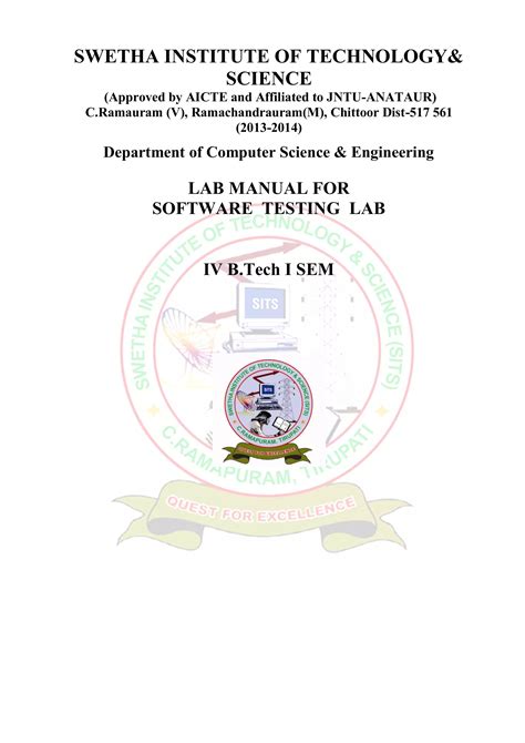 Software Testing Lab Manual Pdf