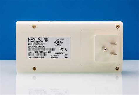 NexusLink GPL 2000PoE G Hn 2000 Powerline Adapter With PoE Plug And Label Side 2 1 ServeTheHome