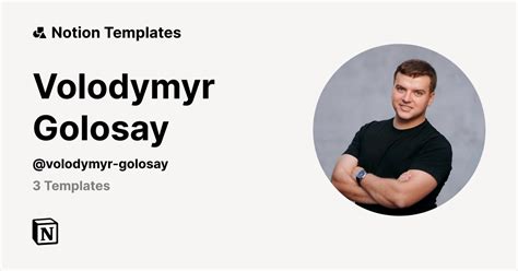 Volodymyr Golosay Template Creator Notion Marketplace