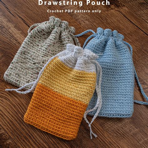 Easy Crochet Drawstring Pouch Pattern Pdf Perfect For Beginners