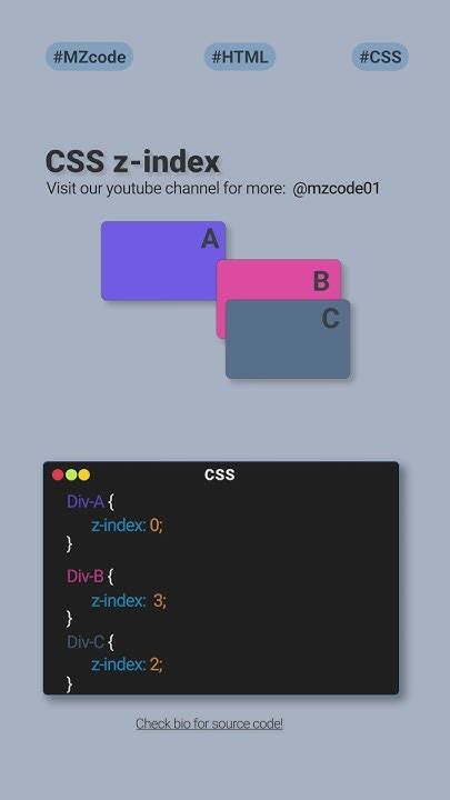 Css Tips And Tricks Z Index Property Css Coding Shorts Cssshorts Webdesign Html Viral