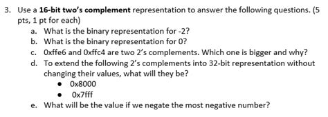 Solved Use A Bit Two S Complement Representation To Chegg