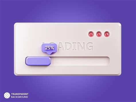 premium psd 25 progress of loading bar icon 3d render