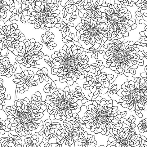 Floral Seamless Pattern Diagonal Flower Lines Pattern Background Flat Abstract Flower Lines