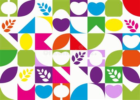 Abstract Background Of Colored Geometric Shapes Stock Vector Illustration Of Food Square