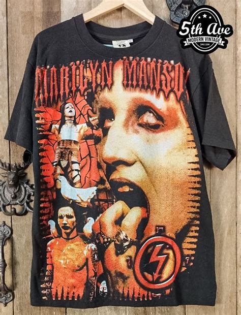 Marilyn Manson Aop All Over Print New Vintage Band T Shirt Vintage