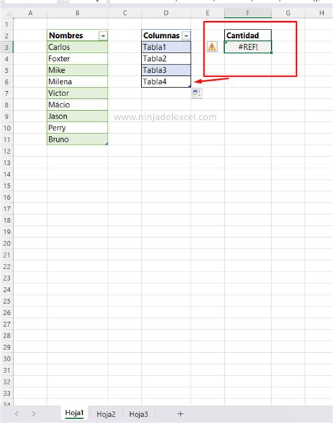 Planilla Para Contar Nombres En Tablas Separadas En Excel Ninja Del Excel