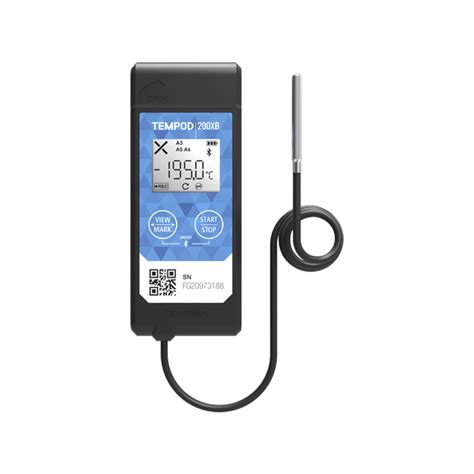 TEMPOD XB External RTD Probe Extremely Low Temperature Bluetooth USB PDF Temperature Data