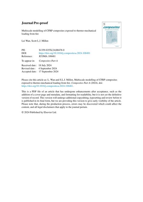 PDF Multiscale Modelling Of CFRP Composites Exposed To Thermo Mechanical Loading From Fire