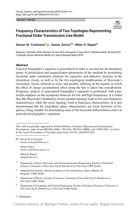 Frequency Characteristics Of Two Topologies Representing Fractional Order Transmission Line