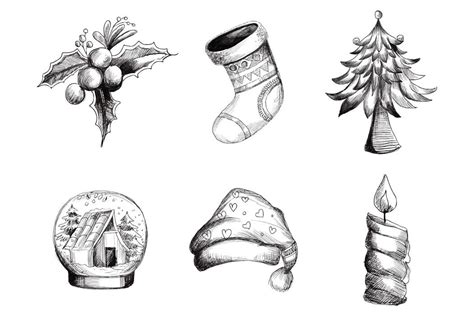 Christmas Etching Vector Art Icons And Graphics For Free Download