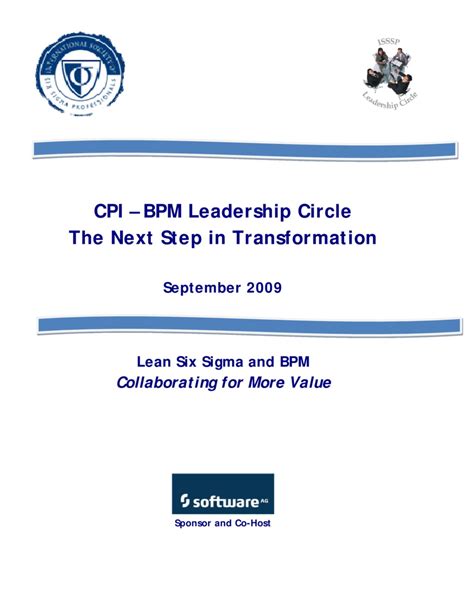 Lean Six Sigma And Bpm Collaborating For More Value — Isssp For Lean