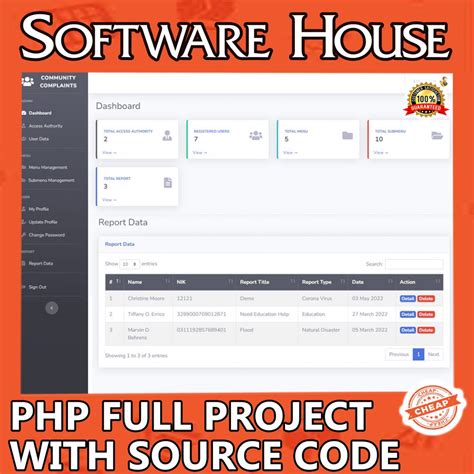 complaint management system v2 full php project with source code