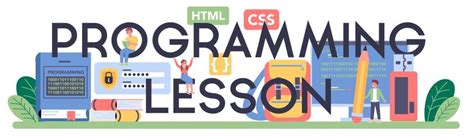 premium vector programming lesson typographic header