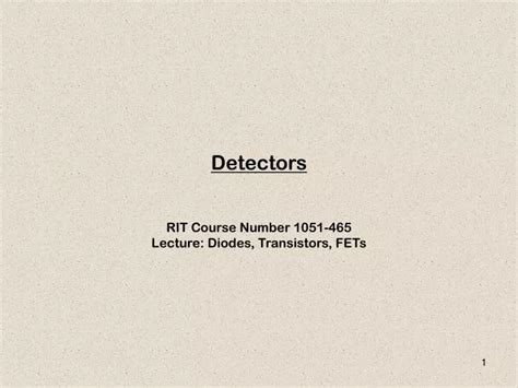 Ppt Detectors Powerpoint Presentation Free Download Id3196047