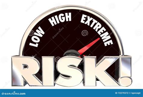 Risk Low High Extreme Speedometer Danger Level Stock Illustration