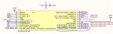 Stm32 Why Stm32f030f4p6 Adc Continue Scan Mode Make Pins Voltage Is Higher Stack Overflow