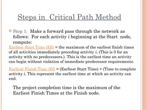 Critical Path Method ODP