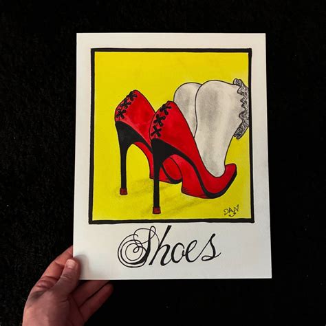 Red High Heels — Original Watercolor Painting Urban Muse And Sultry Hues