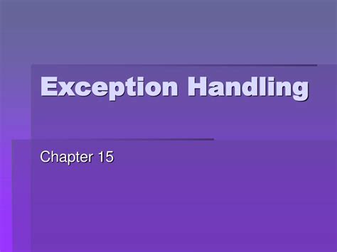 PPT Exception Handling PowerPoint Presentation Free Download ID