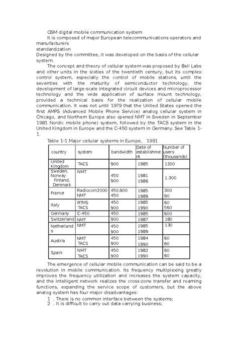 Gsm Digital Mobile Communication System The Concept And Theory Of Cellular System Was Proposed