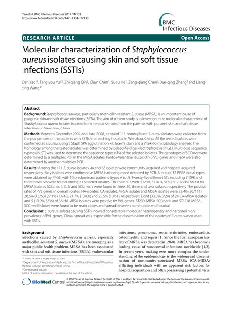 Pdf Molecular Characterization Of Staphylococcus Aureus Isolates