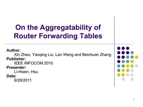 On The Aggregatability Of Router Forwarding Tables Author