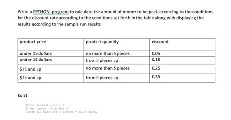 Solved Write A PYTHON Program To Calculate The Amount Of Chegg