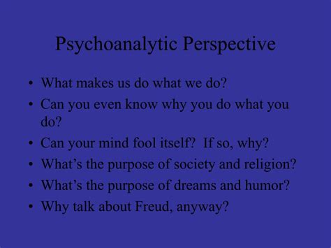 Ppt Psychoanalytic Perspective Powerpoint Presentation Free Download