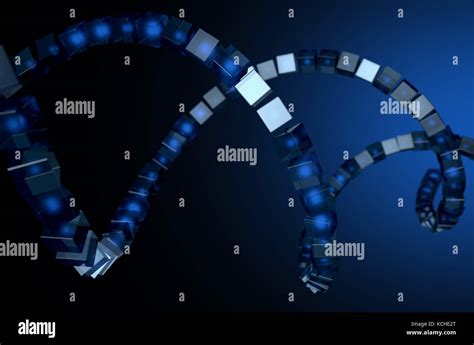 A Concept Showing A Dna Type Of Interconnected Blocks Of Data Depicting A Cryptocurrency