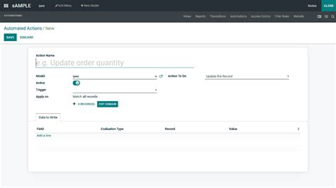 Automated Actions In Odoo Studio Odoo V Enterprise Book