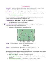 Understanding Linear Kinematics Kinetics Momentum Exploring Course Hero