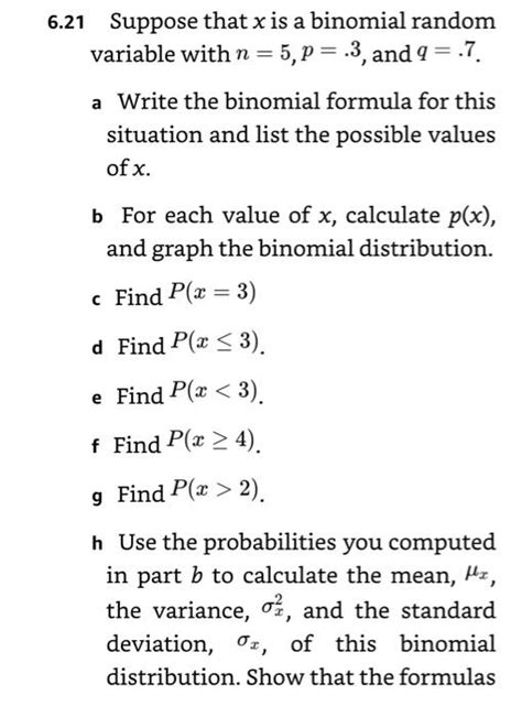 Solved Suppose That X Is A Binomial Random Variable With N