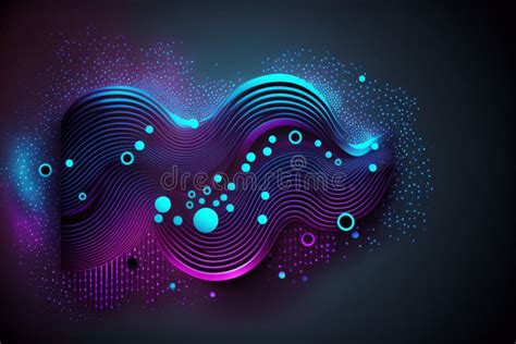 Neon Tech Creative Abstract Technology Background Ai Generated Stock Illustration
