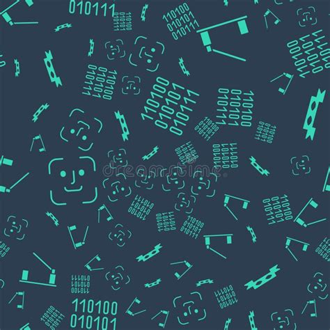 Set Binary Code Parking Car Barrier Face Recognition And Thief Eye