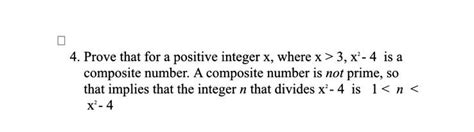 solved prove that for a positive integer x ﻿where x 3 x2 4