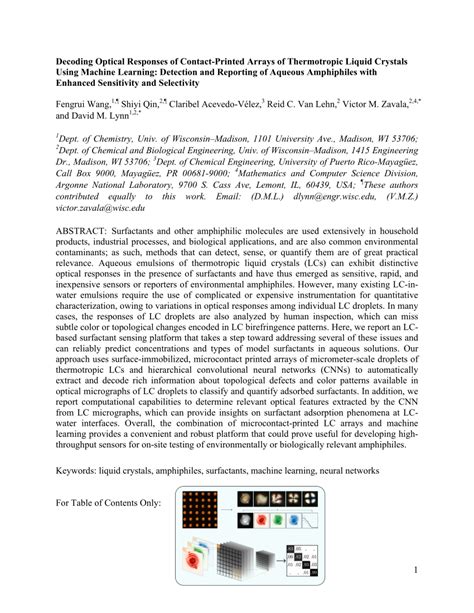 Pdf Decoding Optical Responses Of Contact Printed Arrays Of Thermotropic Liquid Crystals Using