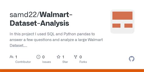 Github Samd22walmart Dataset Analysis In This Project I Used Sql