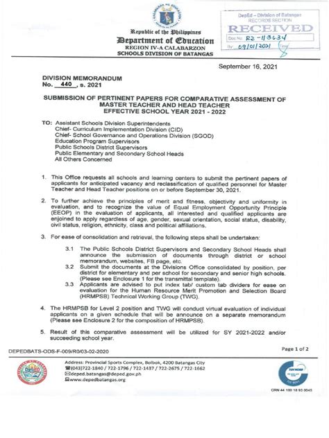 2021 Memo Ranking Memo Of Ht And Mt Pdf