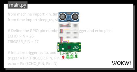HC SR04 With MicroPython Copy Wokwi ESP32 STM32 Arduino Simulator