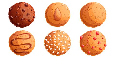 아몬드를 곁들인 다양한 종류의 맛있는 쿠키 세트 오트밀 초콜릿 제과 케이크 패스트리 요리 제과의 개념 0명에 대한 스톡 벡터 아트 및 기타 이미지 Istock