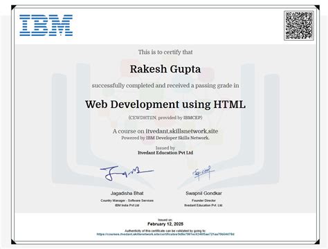 webdevelopment html certification ibm lifelonglearning techskills