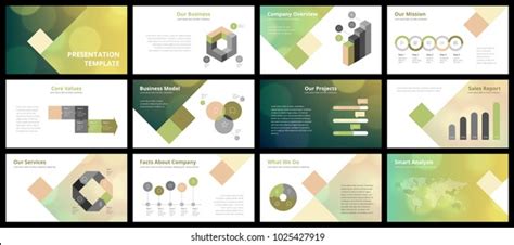 흰색 배경에 있는 녹색 프리젠테이션 템플릿벡터 스톡 벡터로열티 프리 719969404 Shutterstock