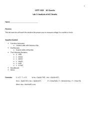 Ac Circuits Analysis Lab Voltage Measurement Techniques Course Hero