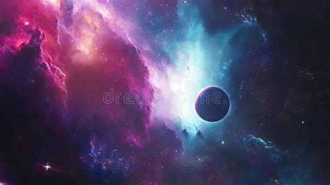 Exploring Vibrant Planets Amidst A Cosmic Expanse In The Vast Universe Stock Illustration
