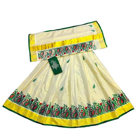 Buy Kerala Pavada Dhavani Set Green At