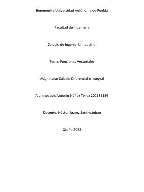 Funciones Vectoriales Pdf