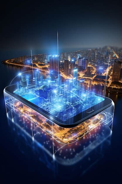 Premium Photo Futuristic Cityscape With 5g Connectivity Highlighting